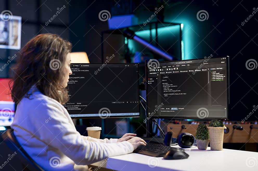Freelancing Computer Scientist Securing Company Servers Stock Image ...