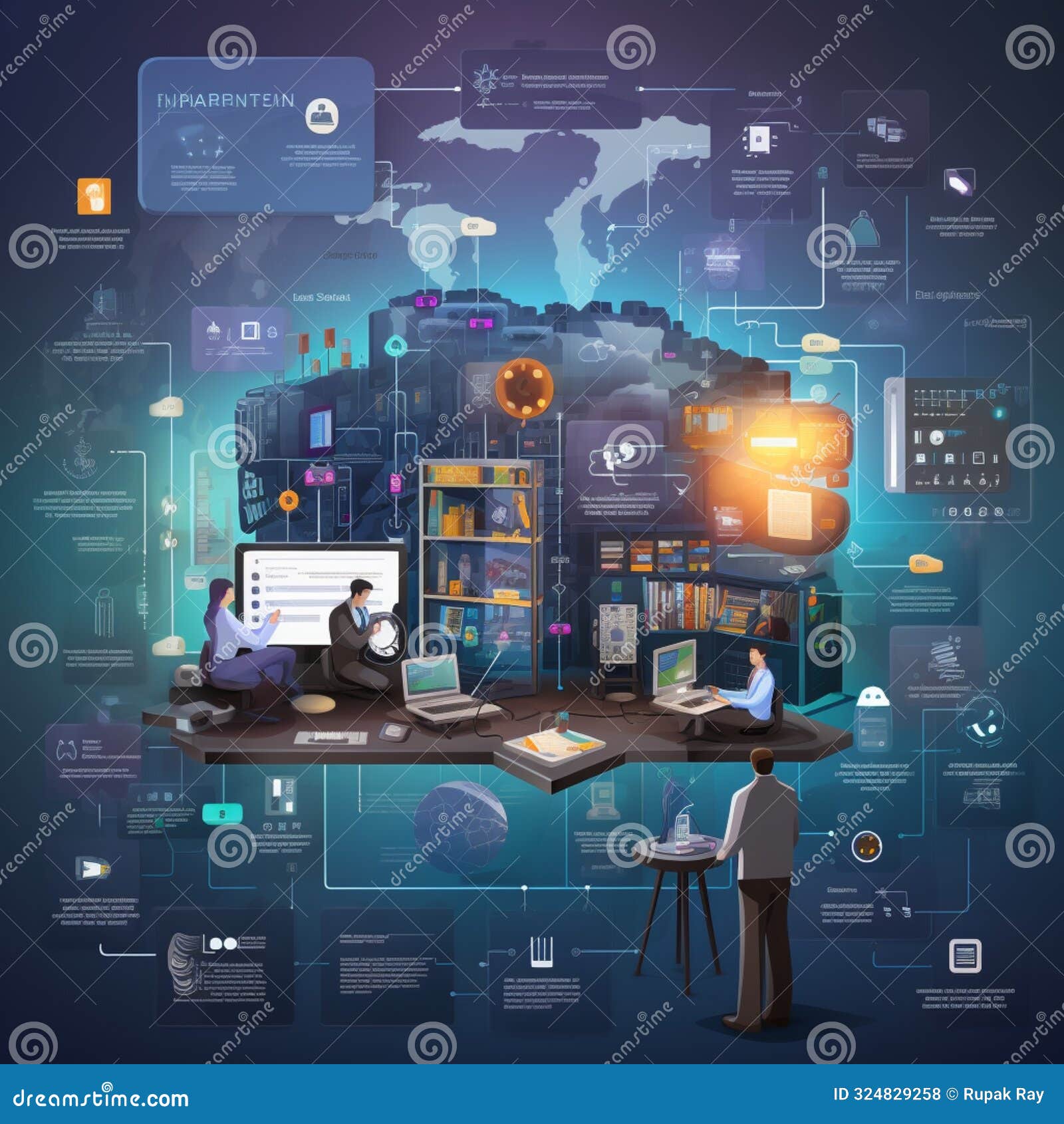 Freelancing Concept Wallpaper in Abstract Background Image Stock ...