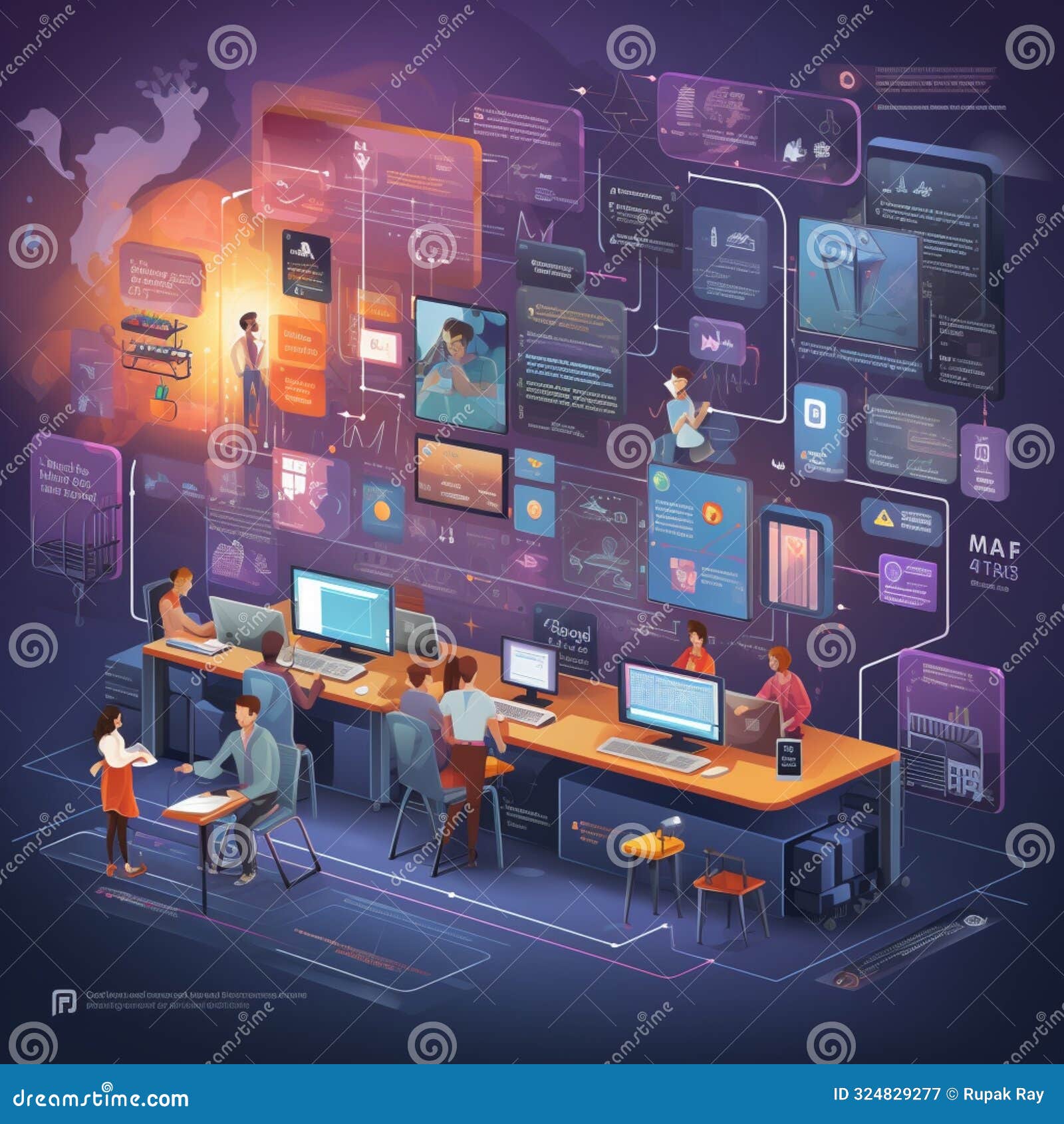 Freelancing Concept Wallpaper in Abstract Background Image Stock ...