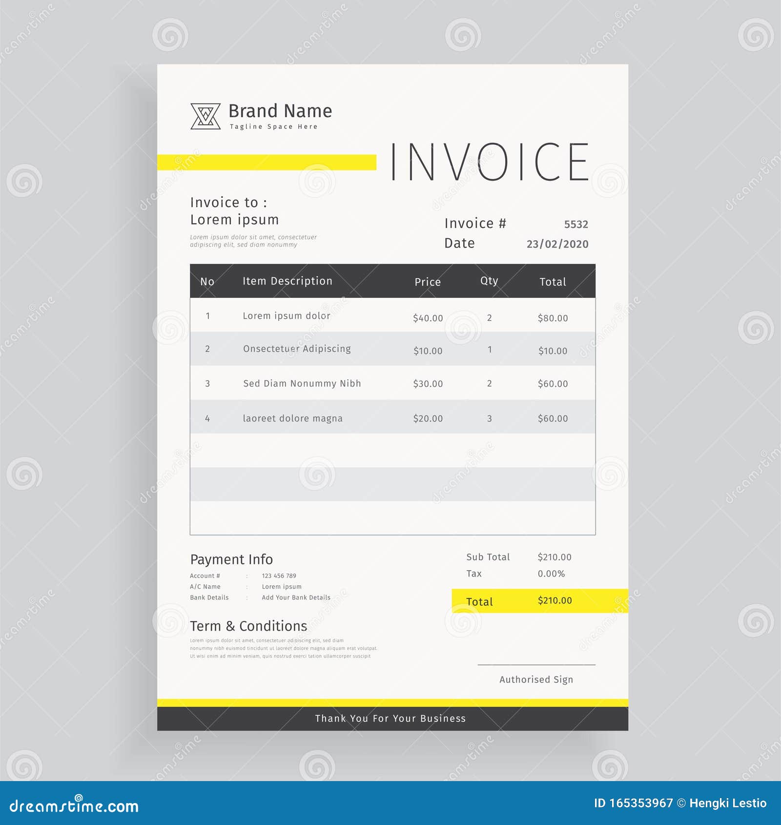 Invoice Creative Modern Invoice Template Design Vector Illustration ... Invoice Creative Modern Invoice Template Design Vector Illustration ...