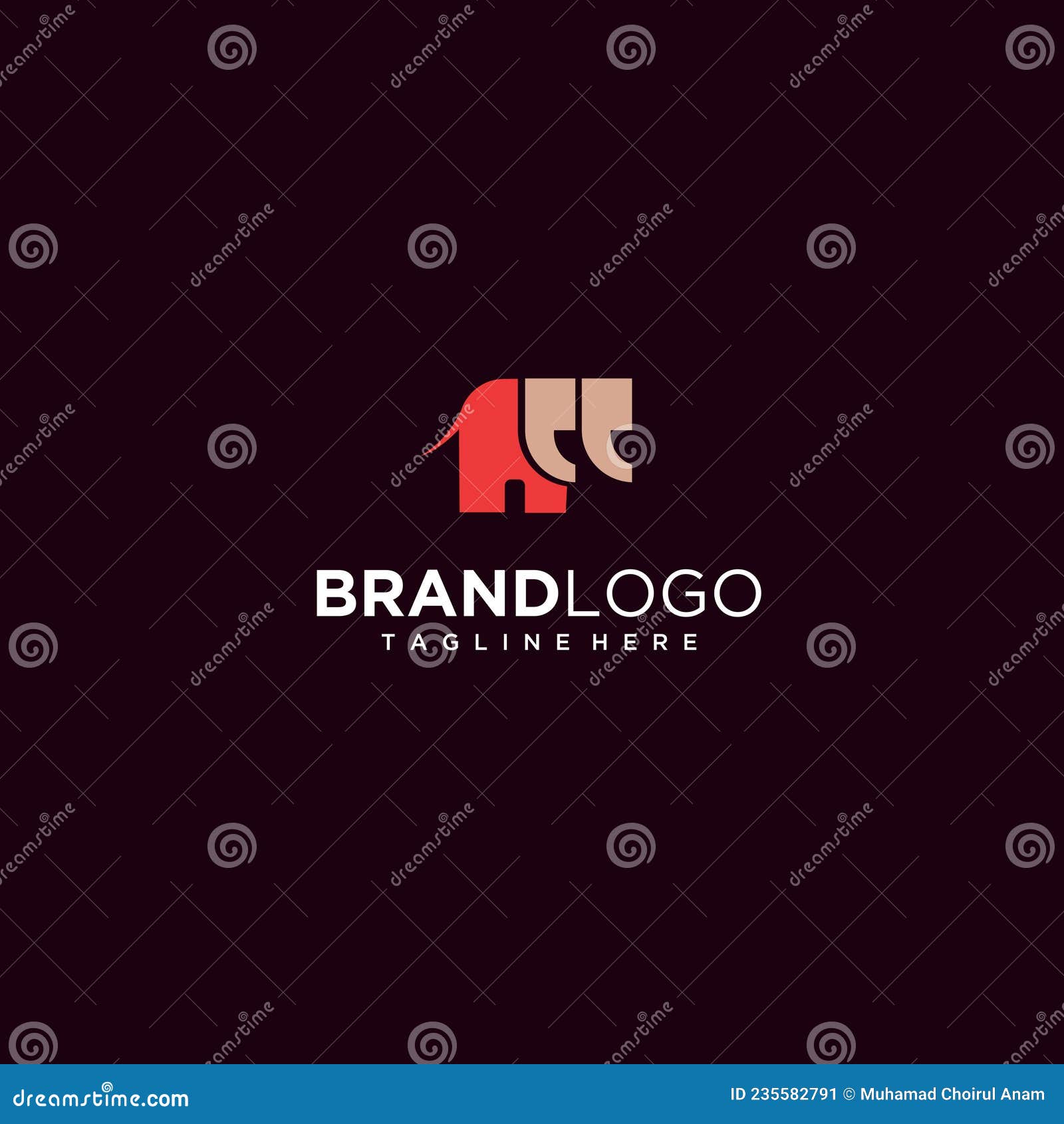 Abstract Illustration of Elephant Logo Design Stock Vector ...