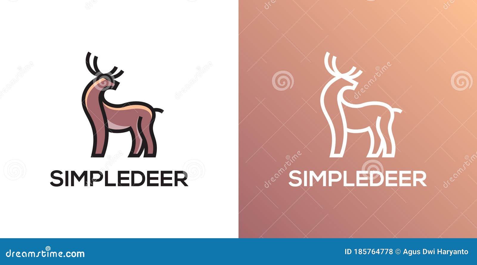 Simple Deer Logo Design Inspiration Stock Vector - Illustration of ...