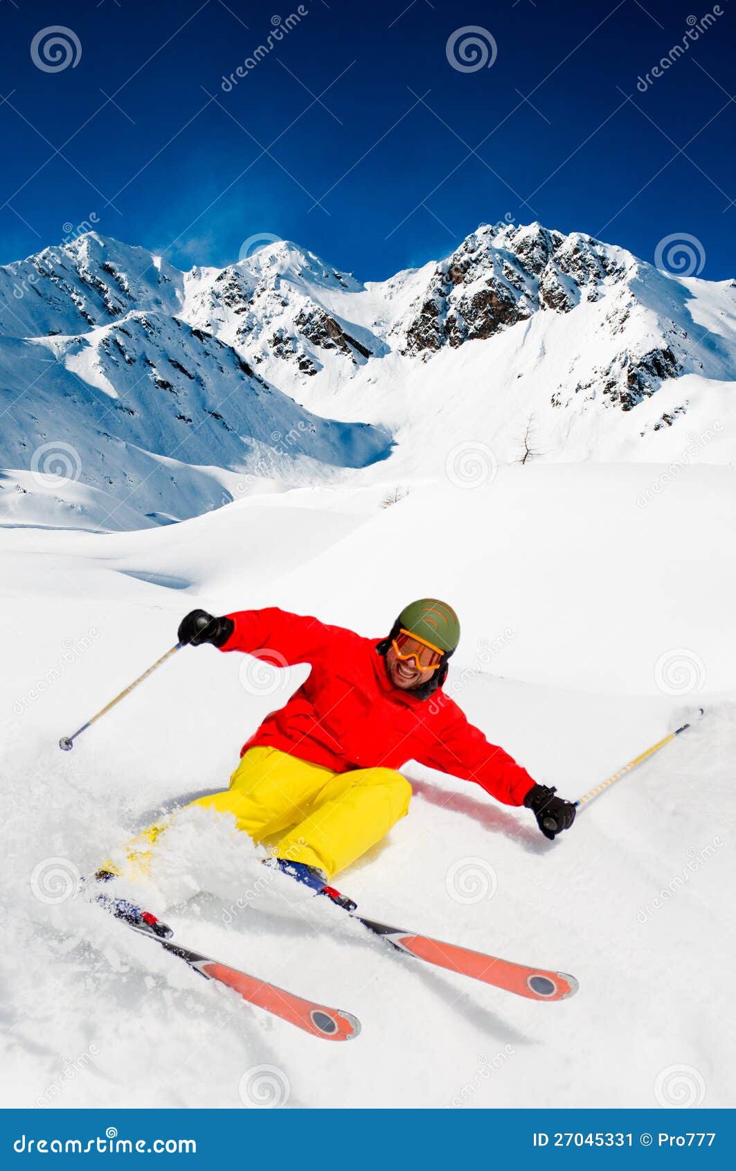Freeride in Fresh Powder Snow Stock Image - Image of outdoor, activity ...