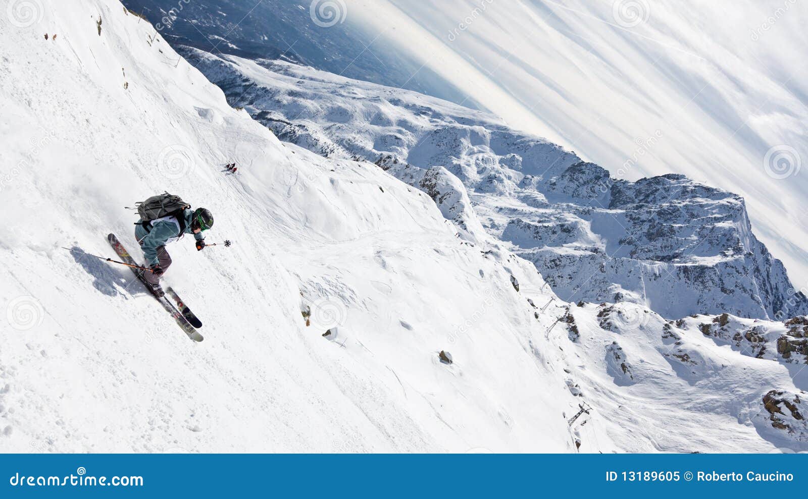 Freeride skier editorial image. Image of chilly, frozen - 13189605