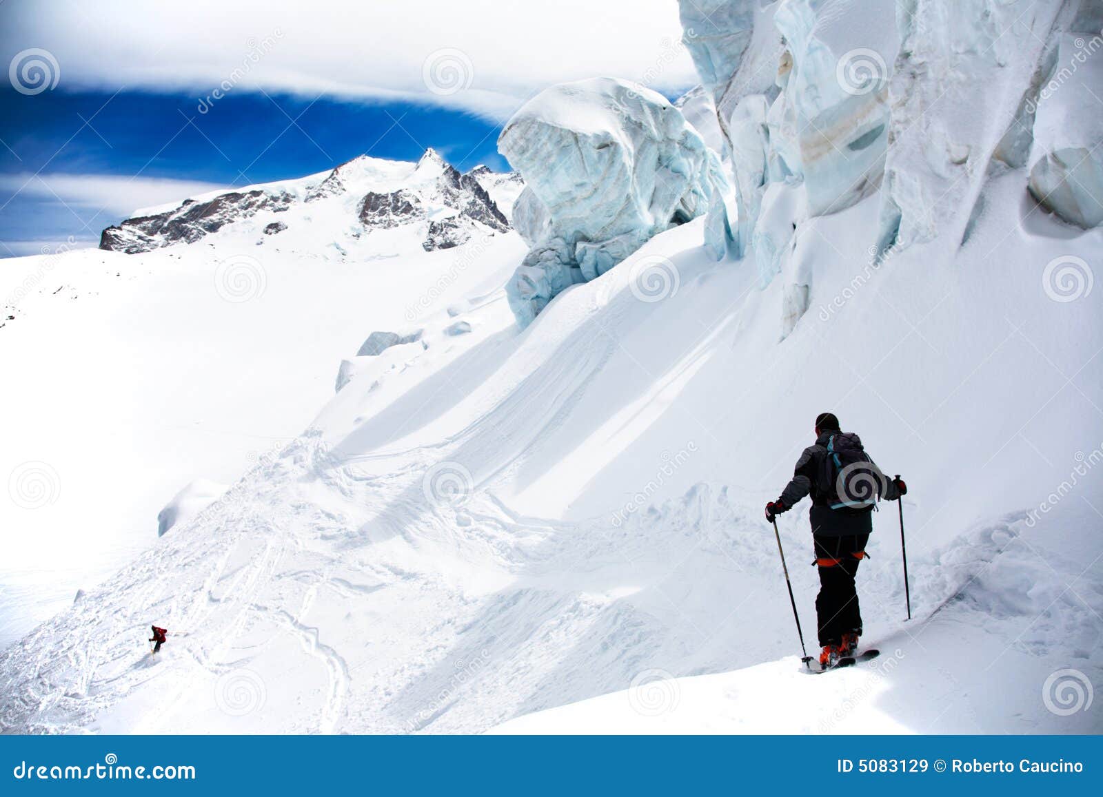 Freeride skier stock image. Image of scenic, skier, frozen - 5083129