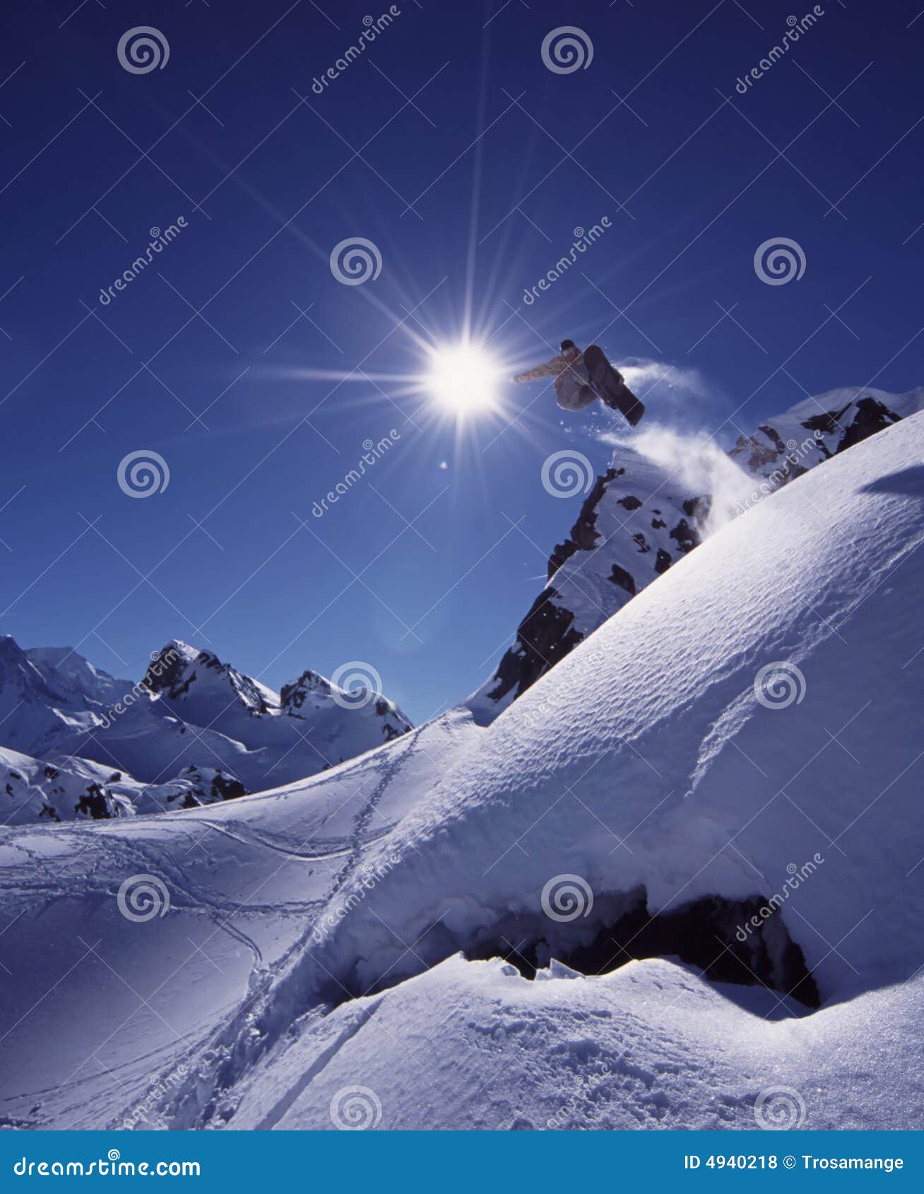 Freeride snowboard stock photo. Image of board, panoramic - 4940218