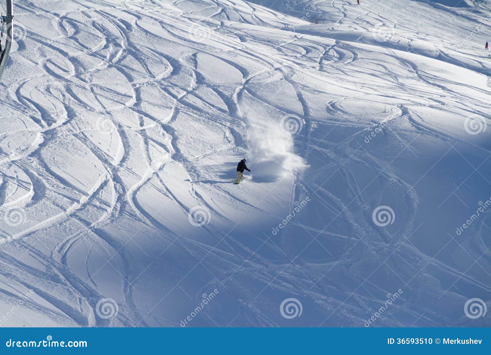 Freeride, Tracks on a Slope Stock Photo - Image of lifestyles, motion ...
