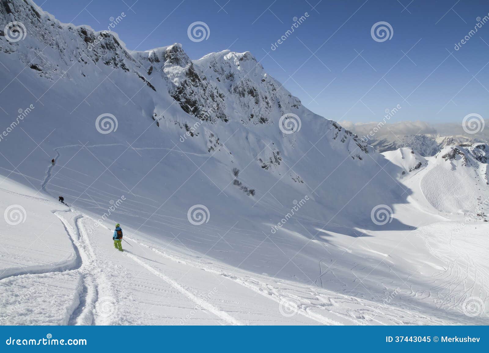 Freeride, Tracks on a Slope Stock Image - Image of freedom, freeride ...