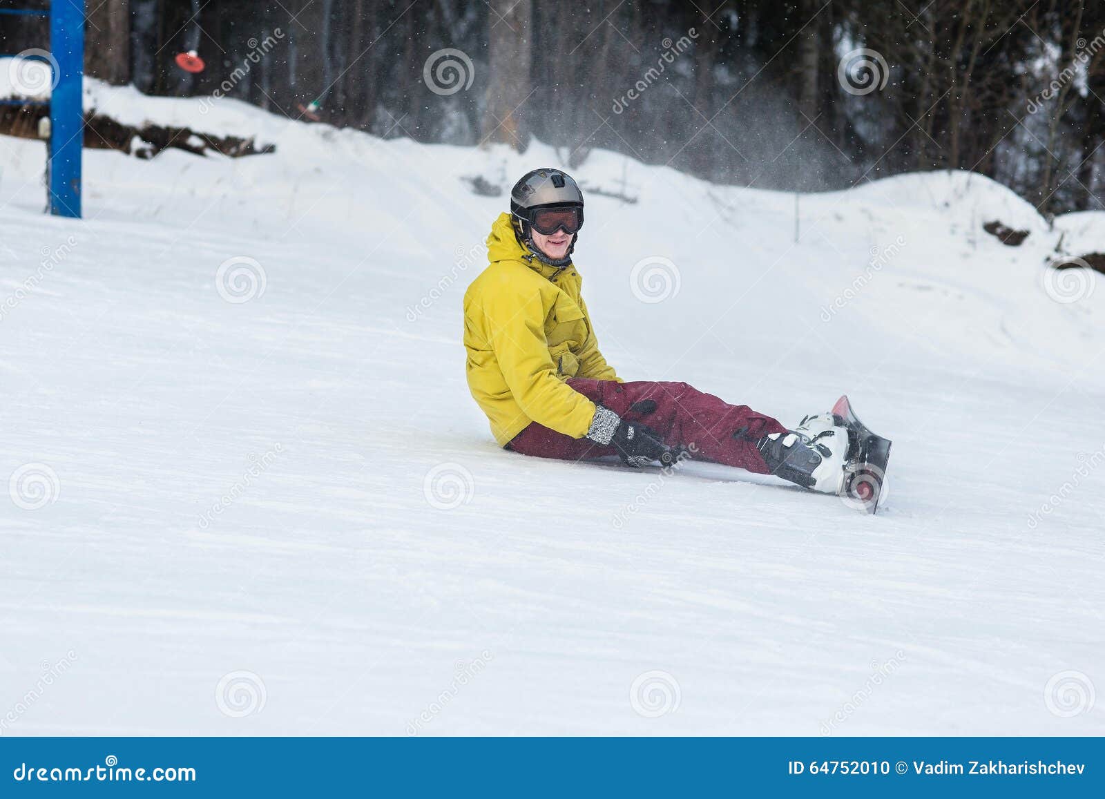 Freerider Falling Down the Slope Stock Photo - Image of freedom ...