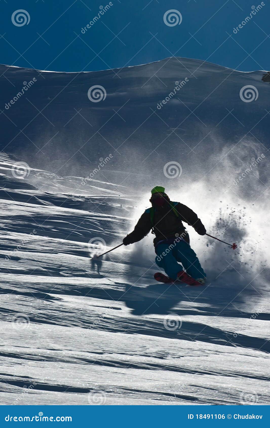 Freerider and snow powder stock photo. Image of cold - 18491106