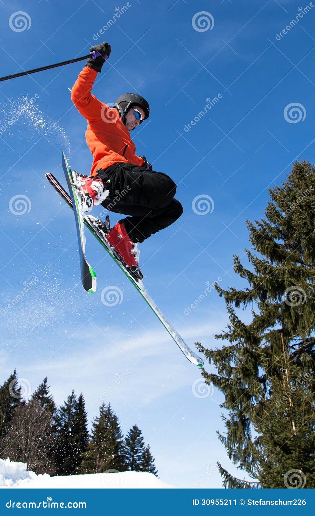 Freeskier in a jump stock image. Image of skier, extremsports - 30955211