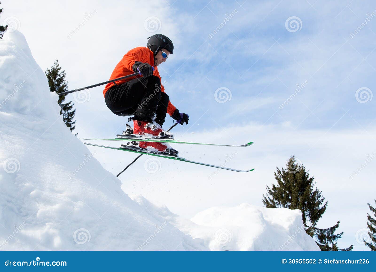 Freeskier in a jump stock photo. Image of ramp, carver - 30955502