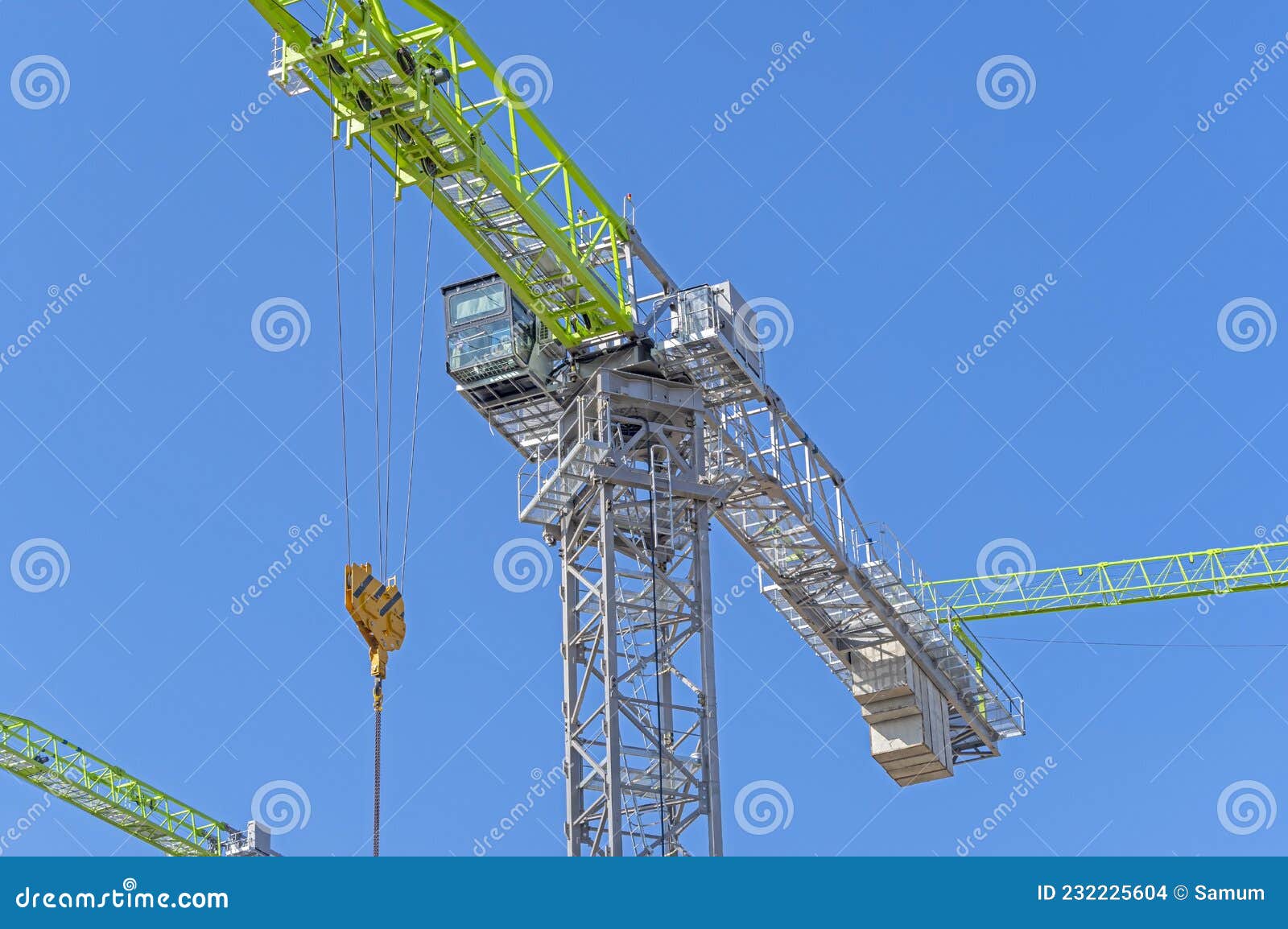 Freestanding Tower Crane on a Building Site Stock Photo - Image of ...