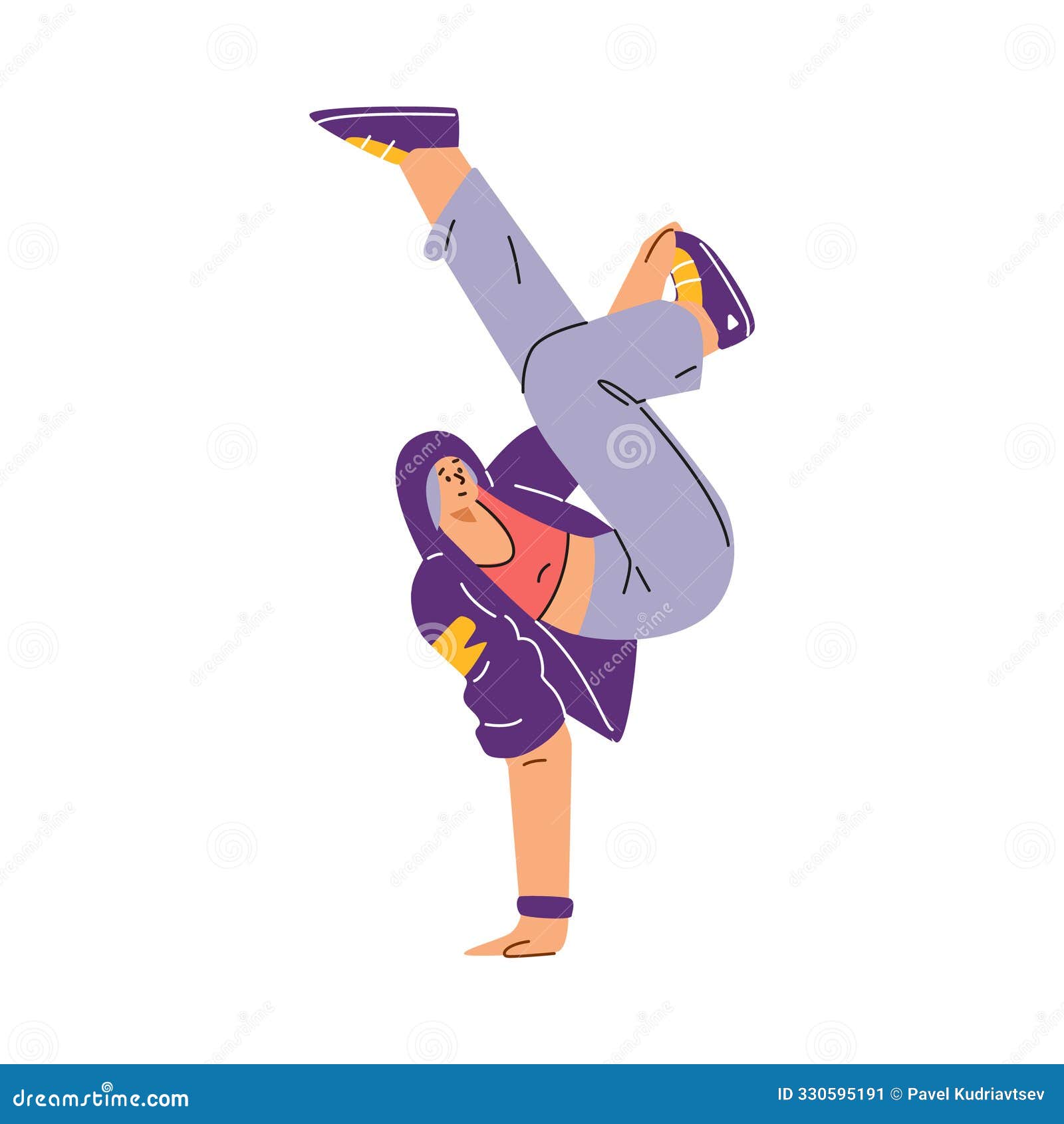 Freestyle Breakdancing Character, Vector Image on Isolated Background ...