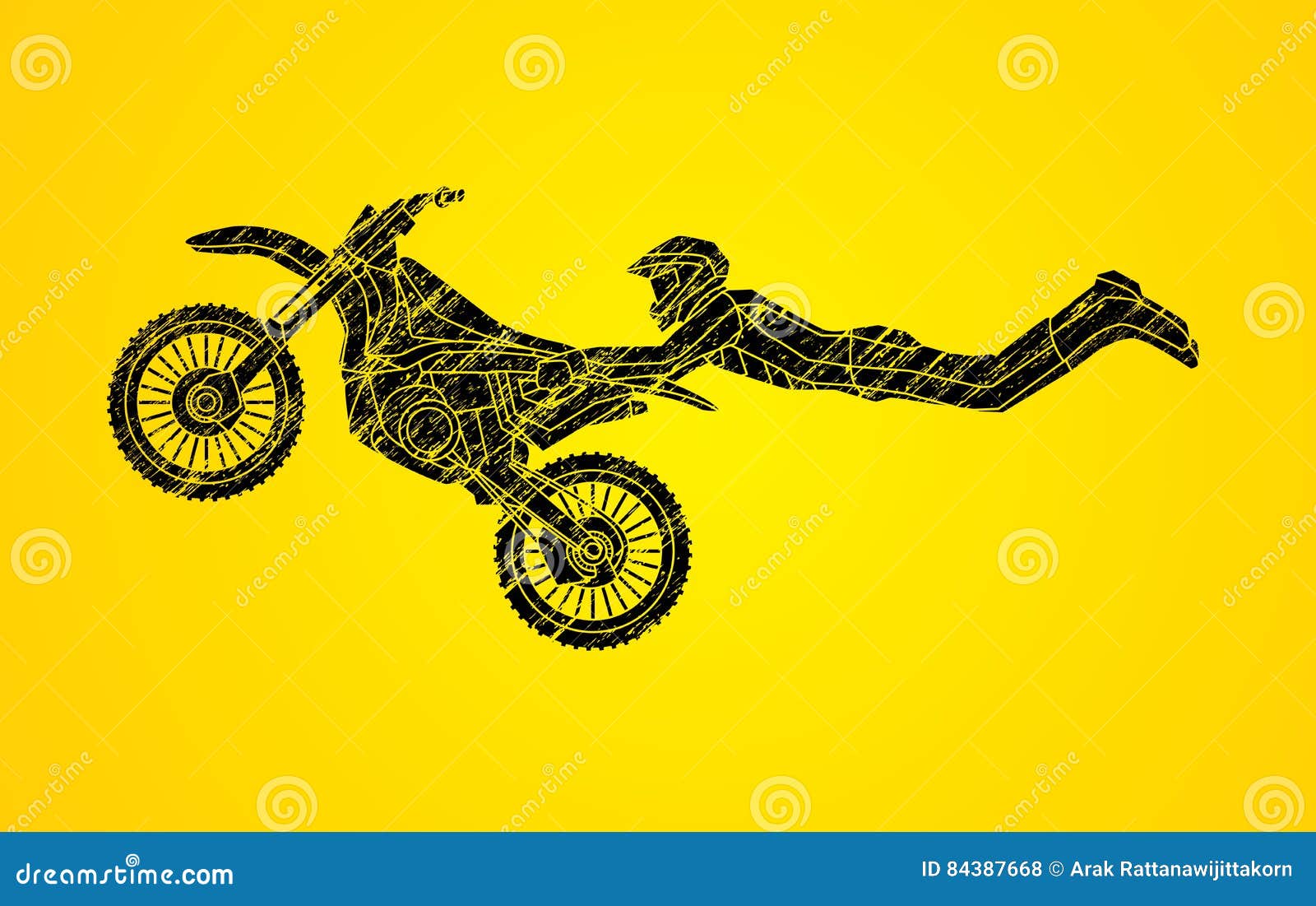 Freestyle Motocross Flying Trick Stock Vector - Illustration of icon ...