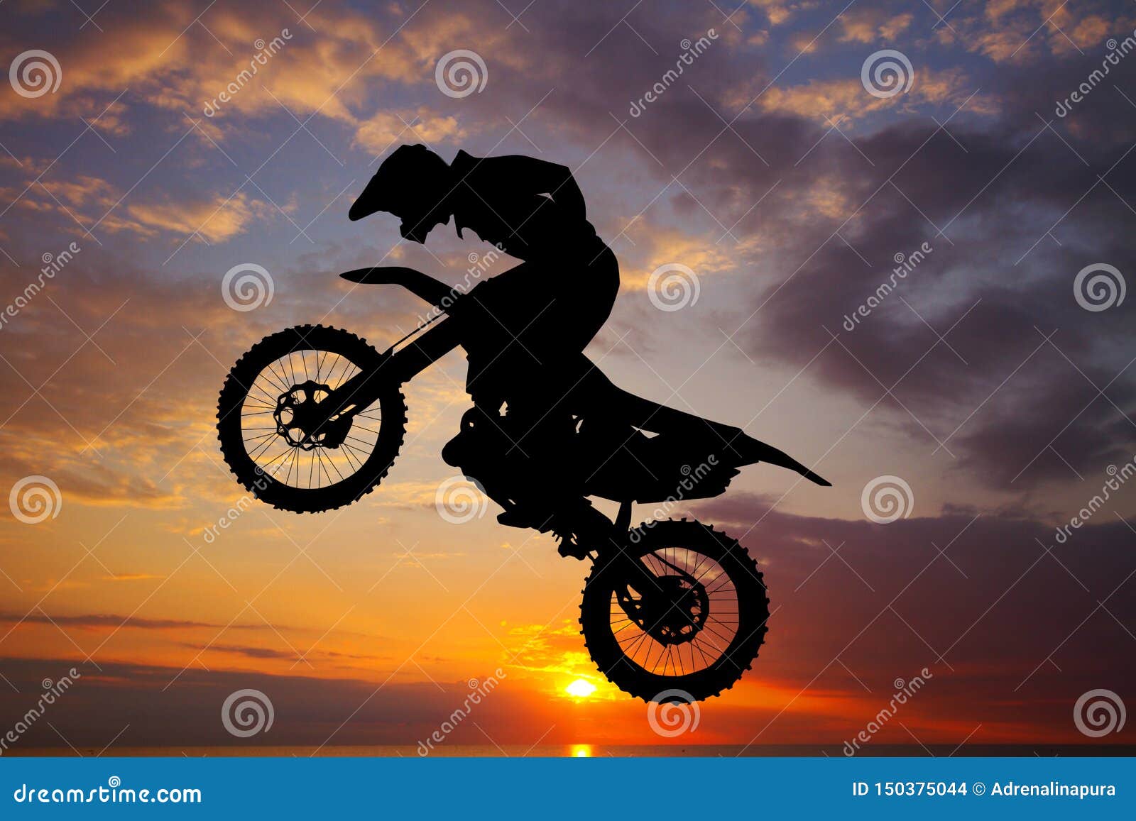 Freestyle Motocross at Sunset Stock Illustration - Illustration of ...