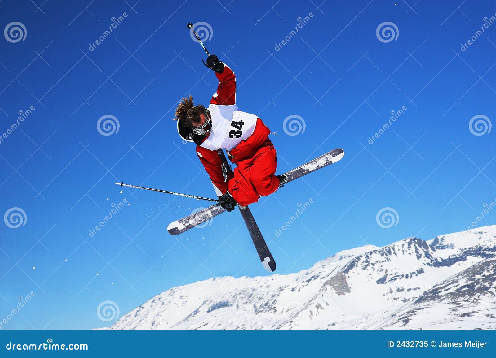Freestyle Skier stock image. Image of lifestyle, crossed - 2432735