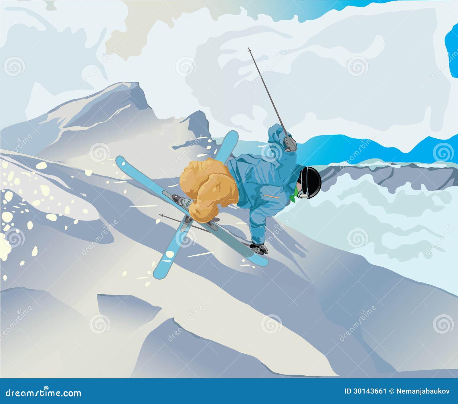 Freestyle Skier stock vector. Illustration of freestyle - 30143661