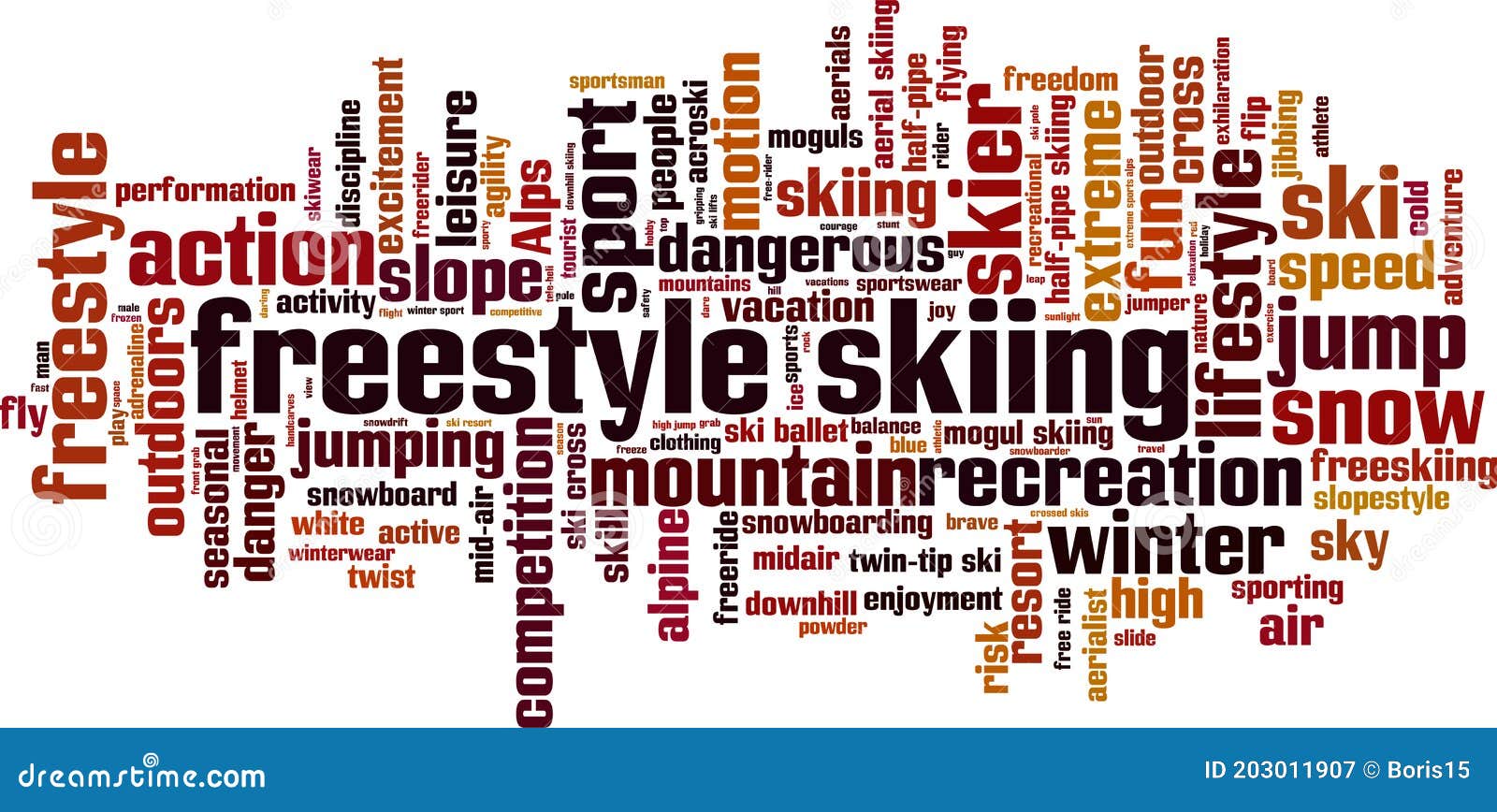 Freestyle Skiing Word Cloud Stock Vector - Illustration of flip ...