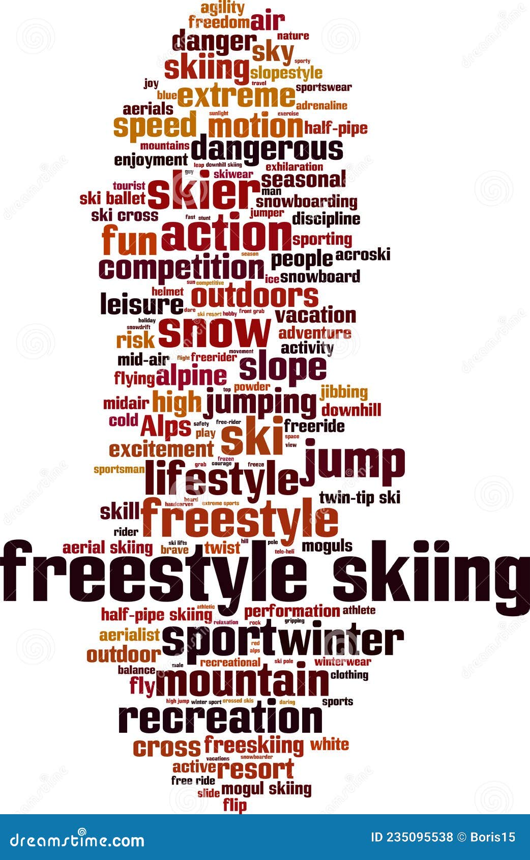 Freestyle Skiing Word Cloud Stock Vector - Illustration of freeride ...