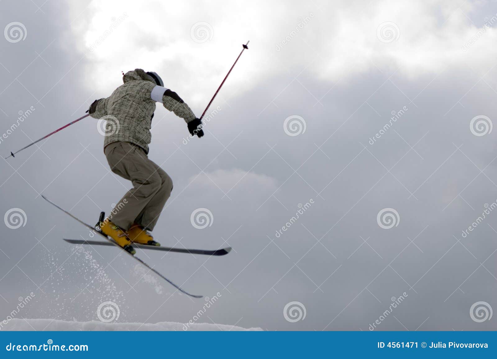 Freestyle. Snow Skier Jumping Stock Image - Image of relaxation, skiing ...
