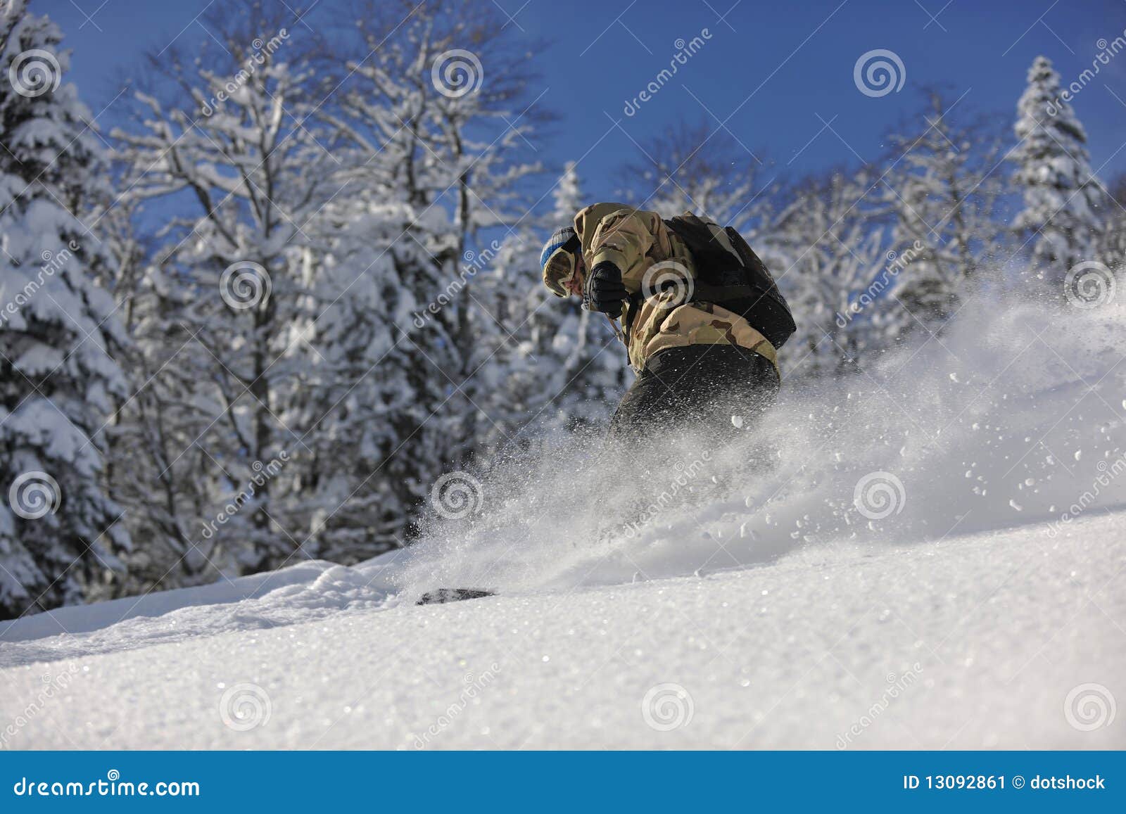 Freestyle Snowboarder Jump and Ride Stock Image - Image of snowboarder ...