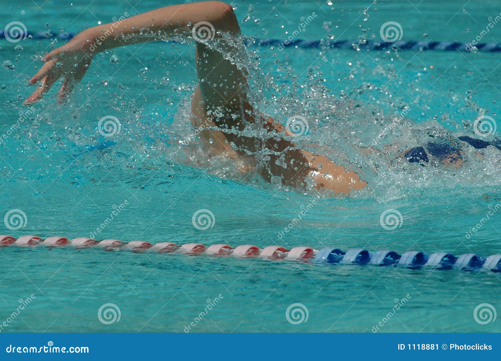 Freestyle Swimmer in 100m Race Stock Image - Image of competitive ...