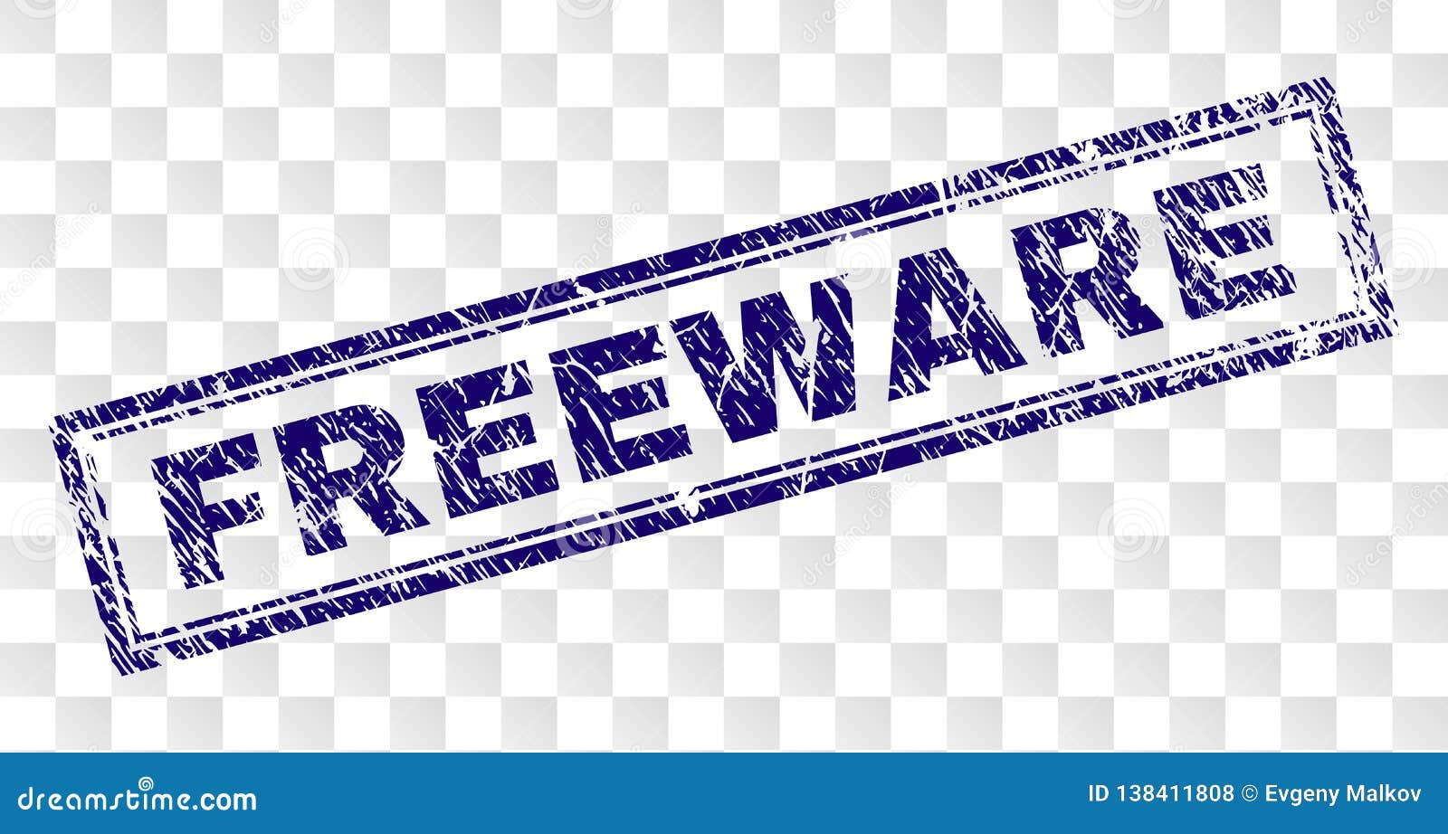 Scratched FREEWARE Rectangle Stamp Stock Vector - Illustration of blue ...