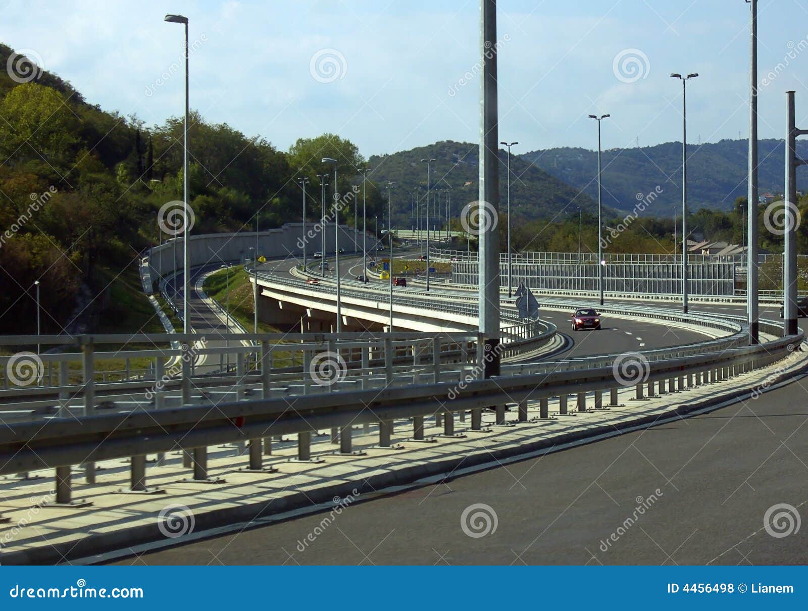Freeway stock photo. Image of autobahn, street, hill, bridge - 4456498