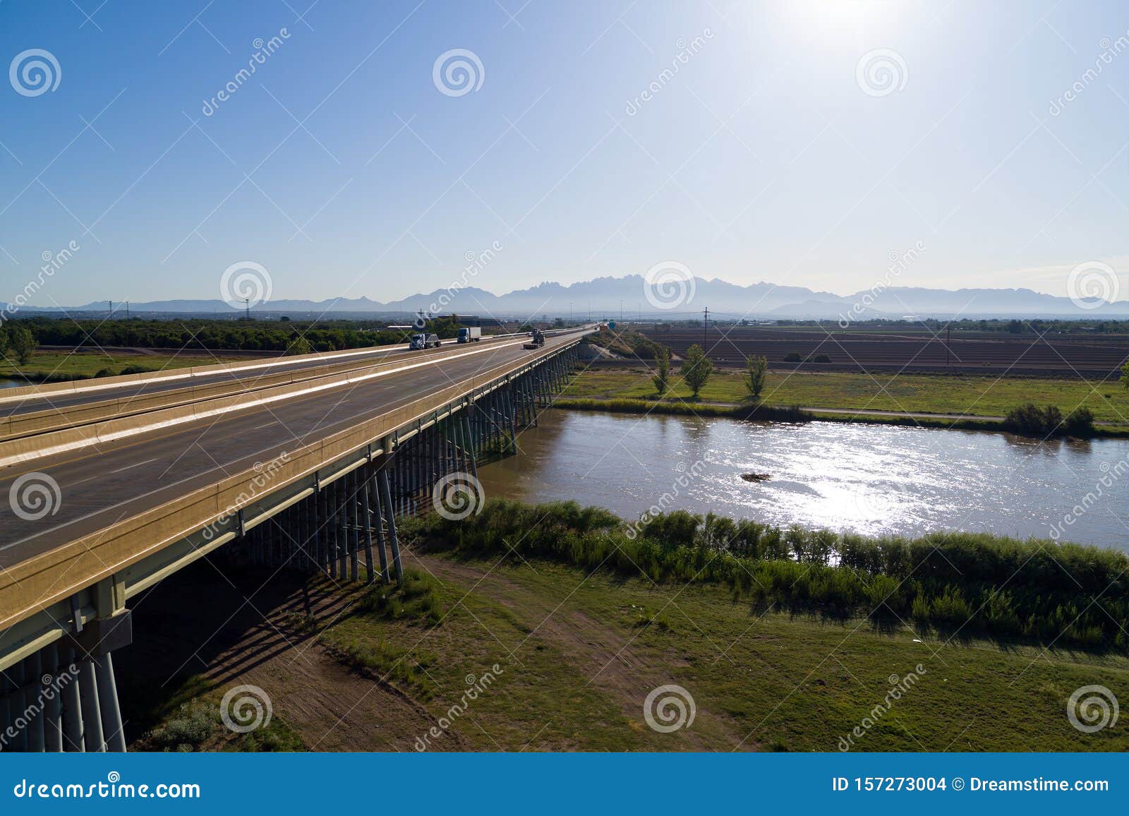 Freeway Bridge Over the Rio Grande in New Mexico Stock Photo - Image of ...