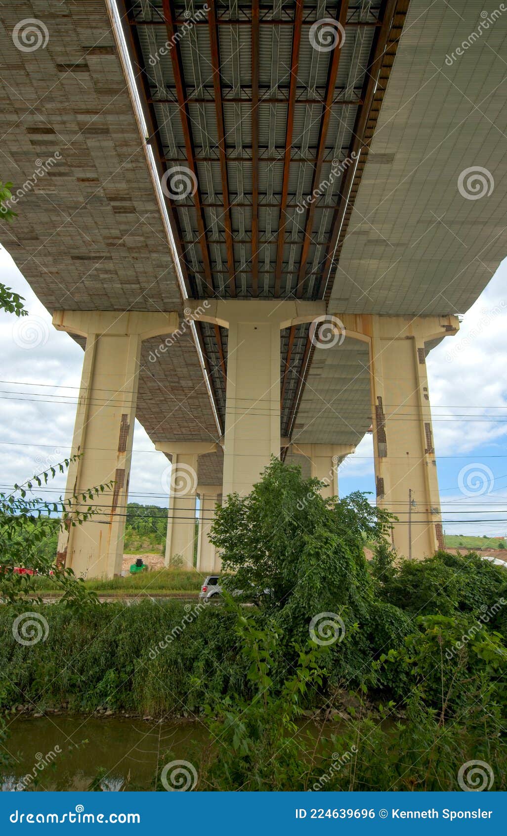 Freeway Bridge Under Construction Near Cleveland Ohio Stock Photo ...