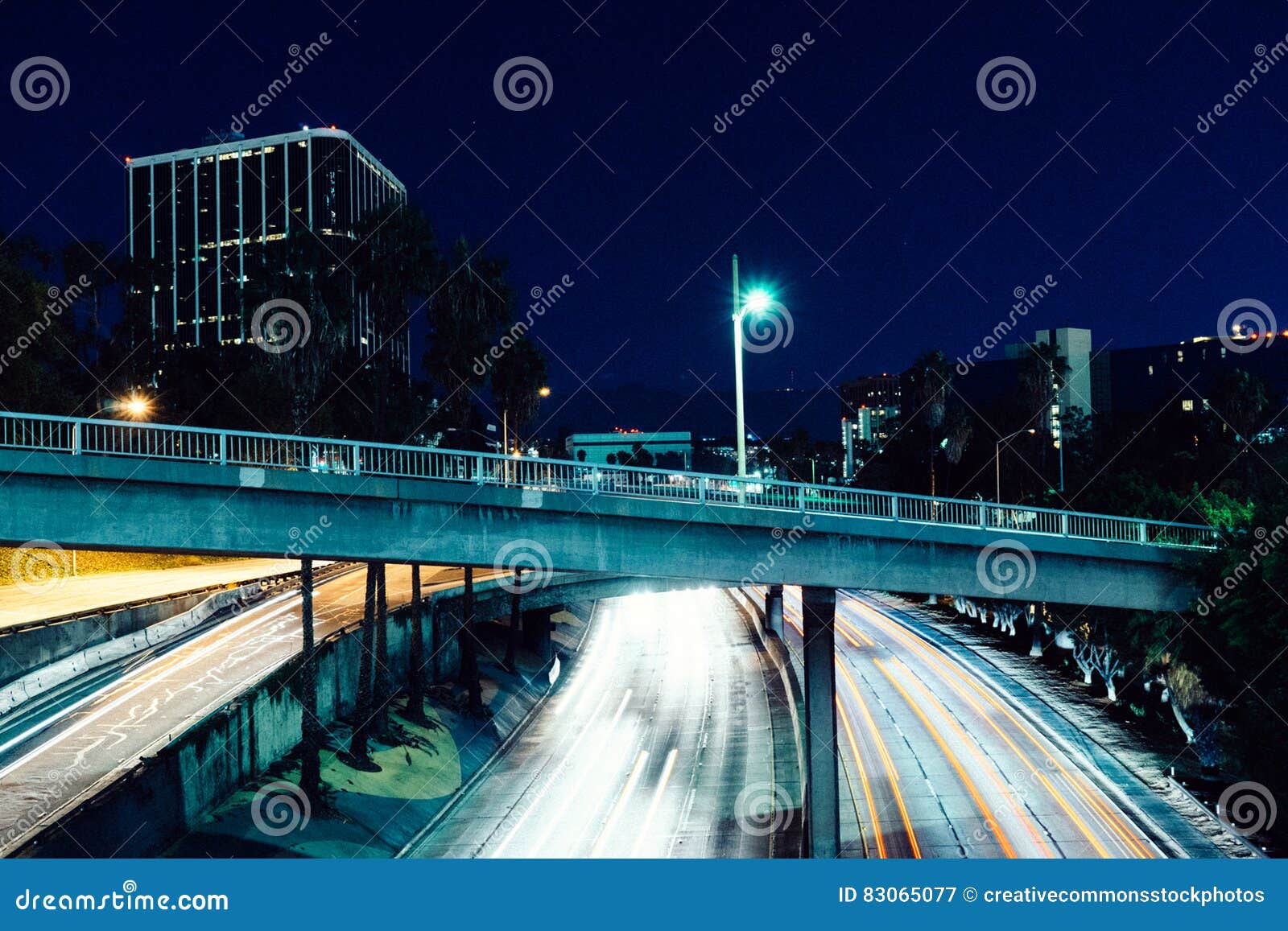 Freeway In City At Night Picture. Image: 83065077