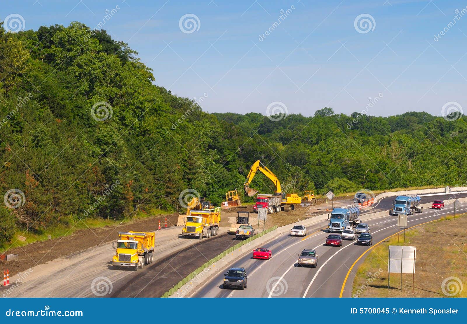 Freeway construction stock image. Image of truck, construction - 5700045