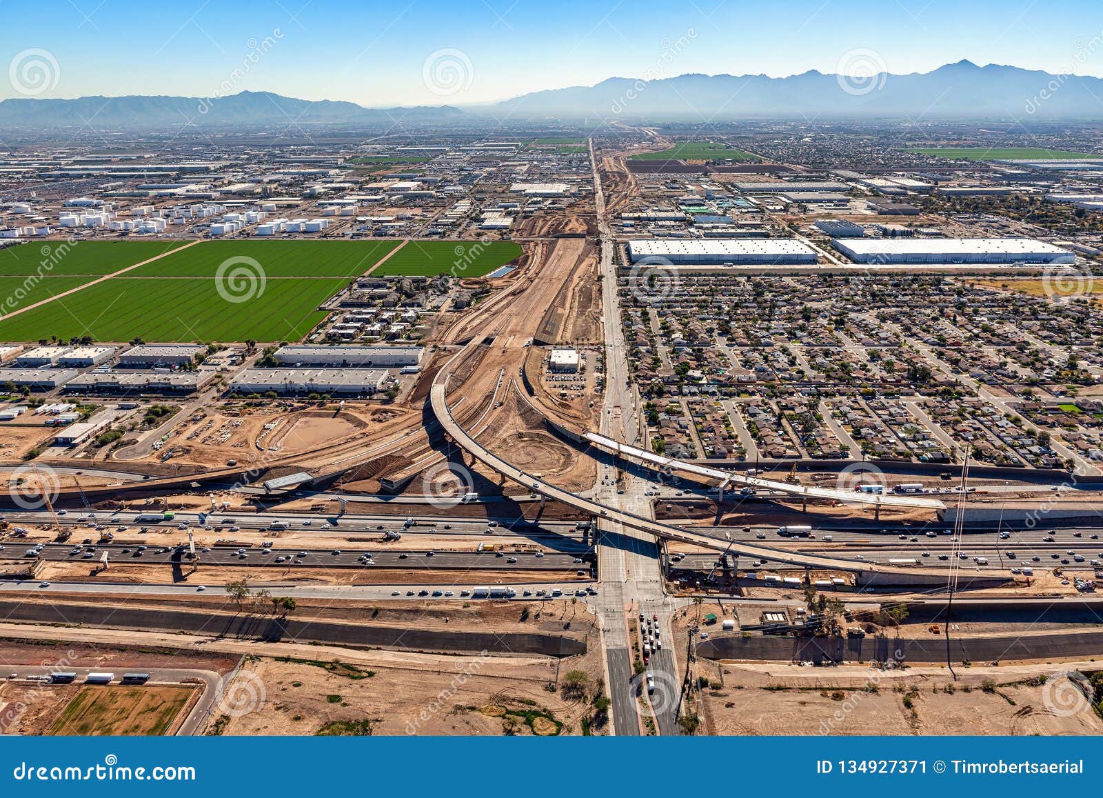 Freeway Interchange Construction Stock Image - Image of construction ...