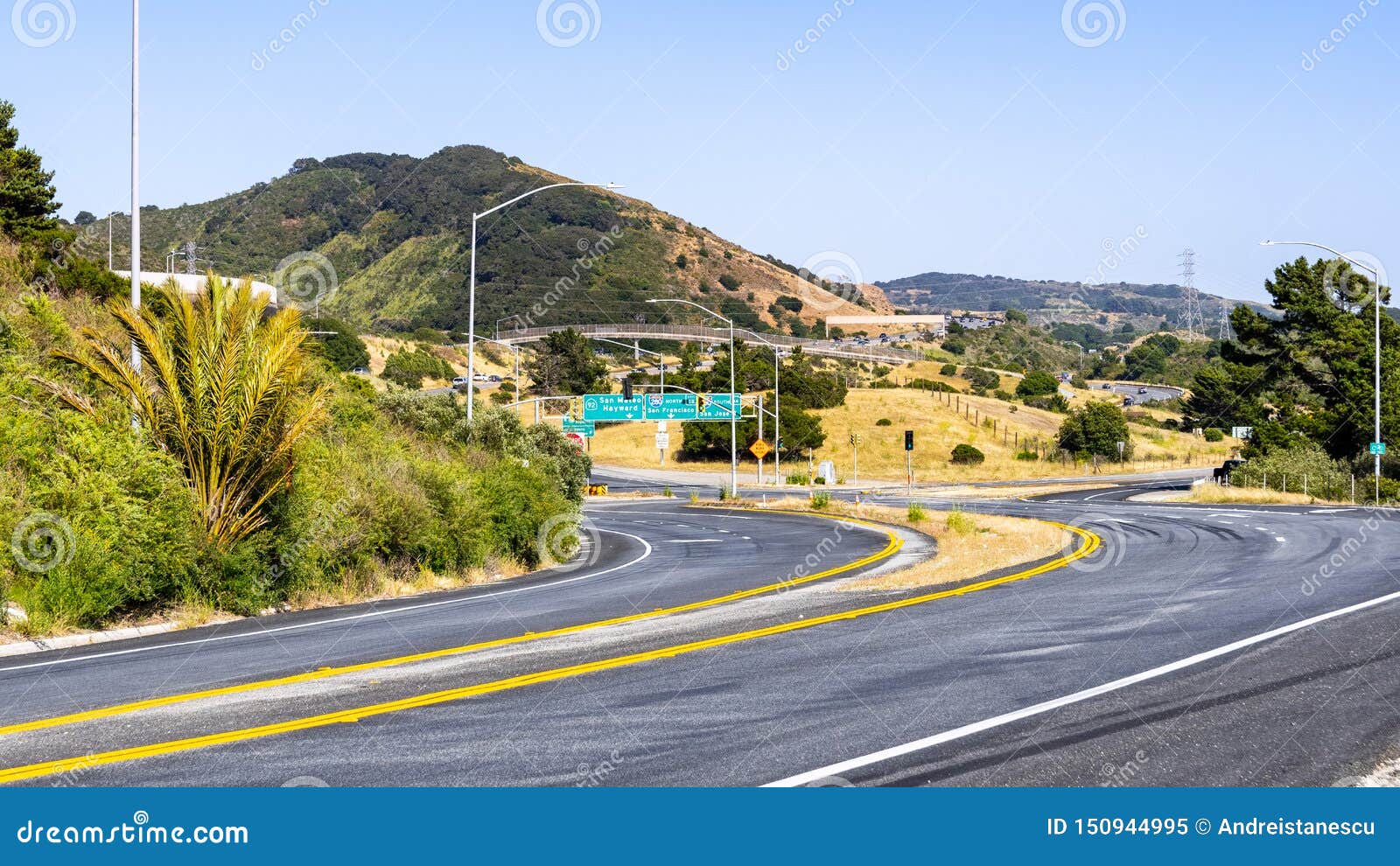 Freeway Junction in San Francisco Bay Area, California Stock Image ...