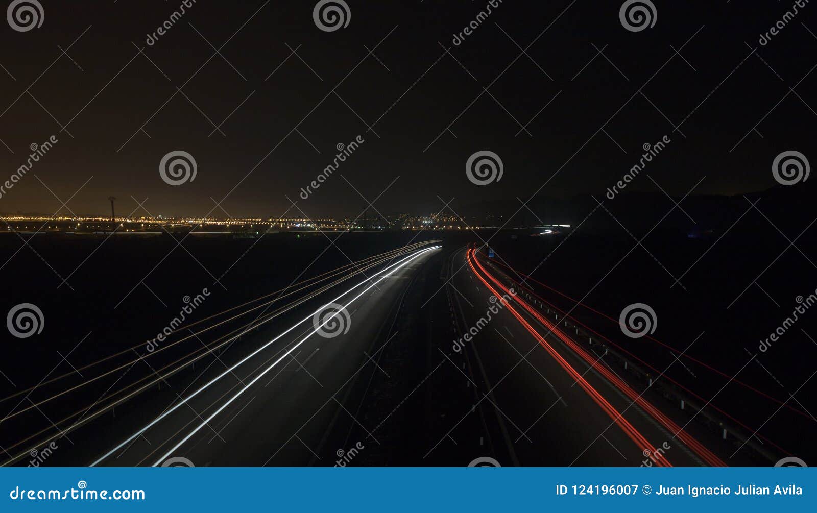 Freeway at midnight stock image. Image of darkness, speed - 124196007