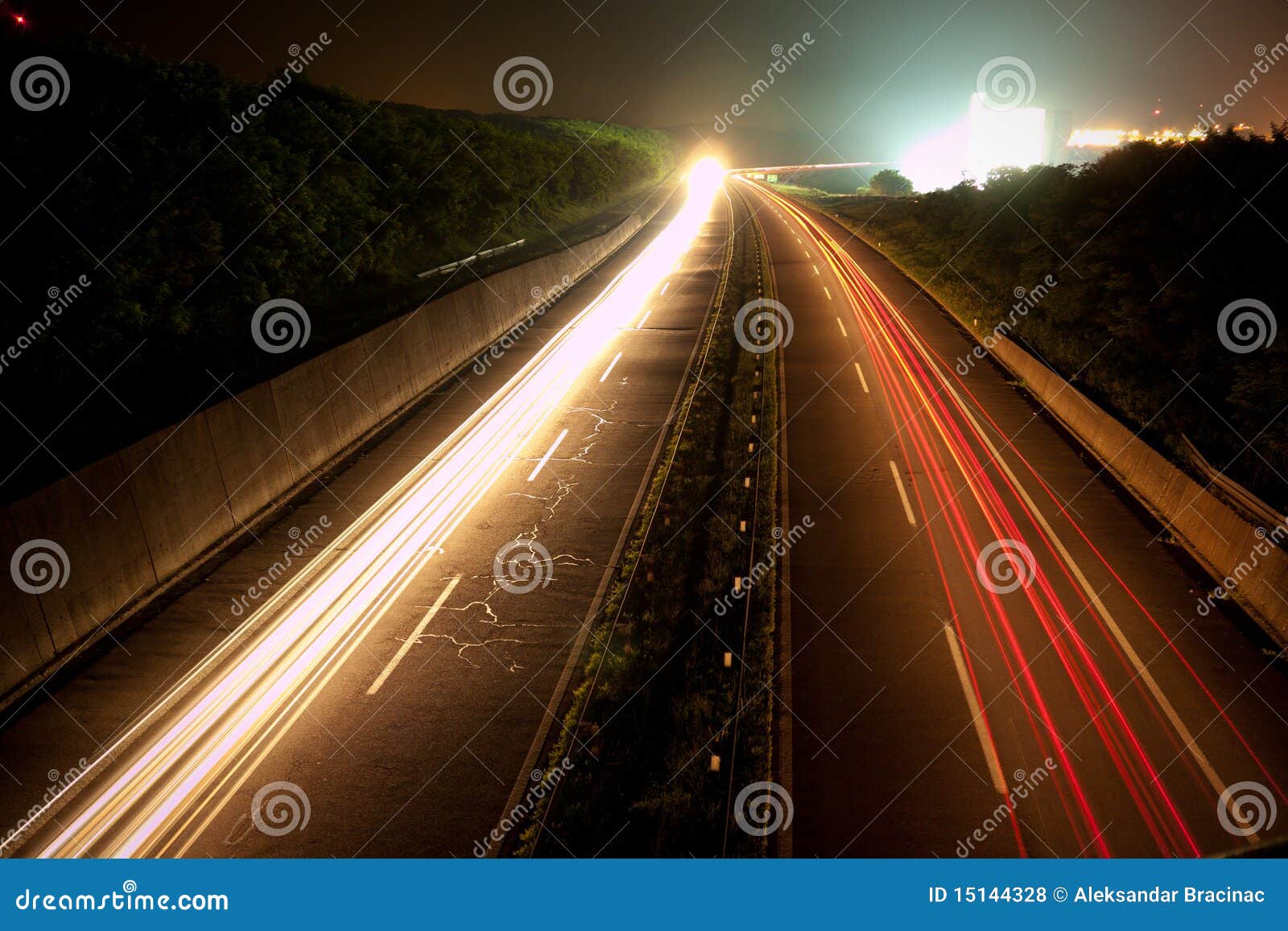 Freeway at night stock photo. Image of high, evening - 15144328