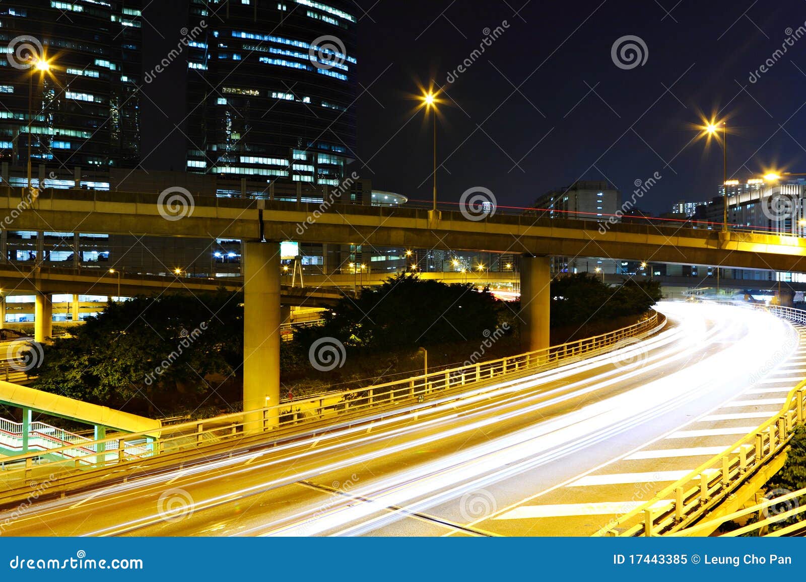 Freeway at night stock image. Image of downtown, dramatic - 17443385