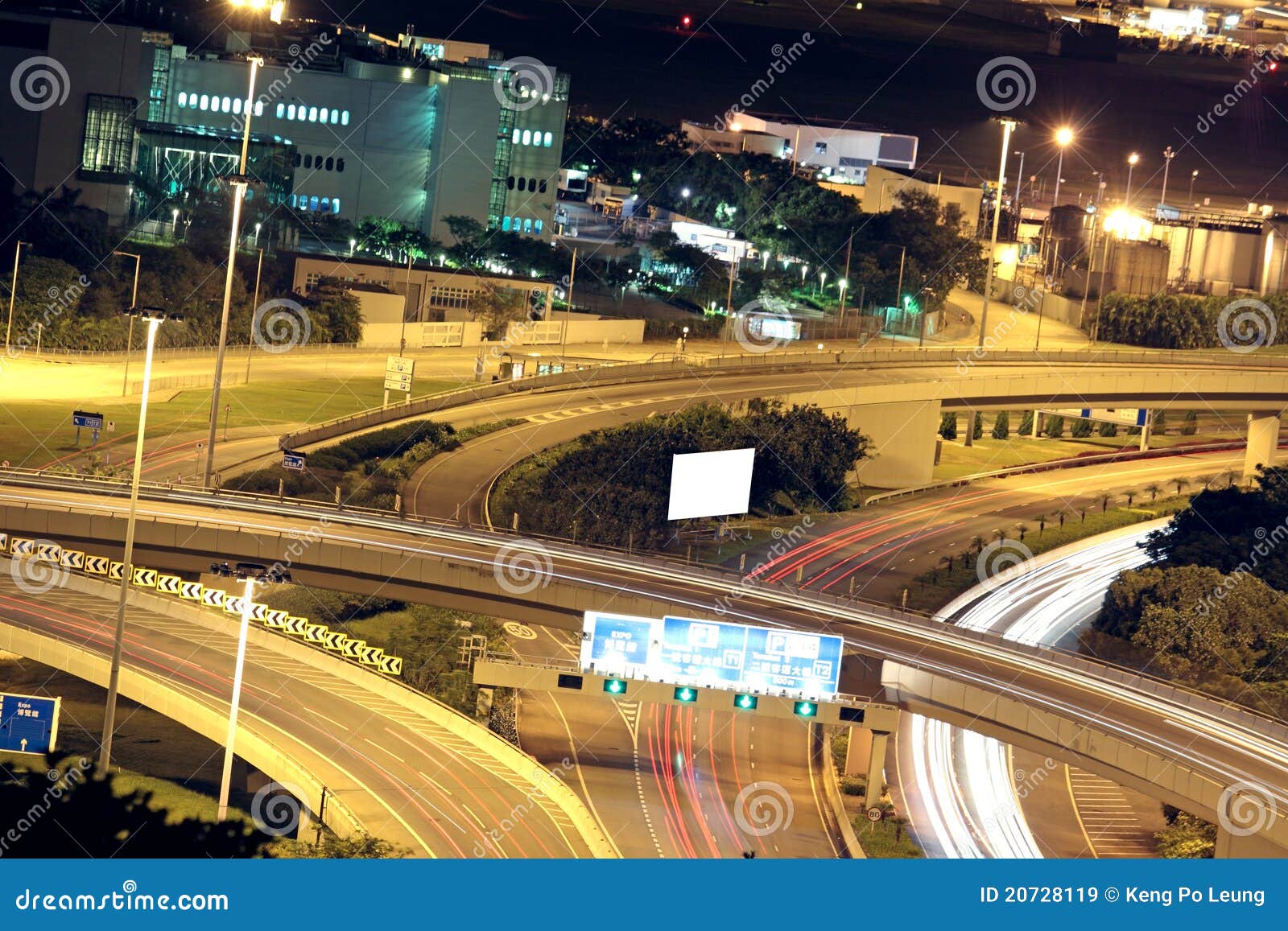 Freeway in night stock image. Image of blurred, dusk - 20728119