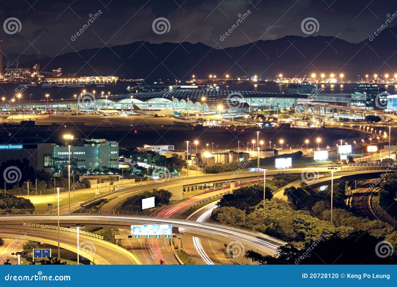 Freeway in night stock photo. Image of blurred, dark - 20728120
