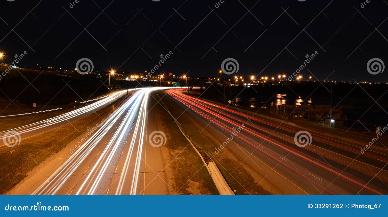 Freeway at Night stock photo. Image of night, roadway - 33291262