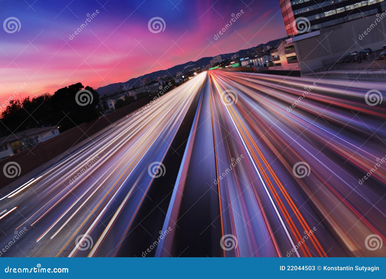 Freeway night traffic stock image. Image of exposure - 22044503