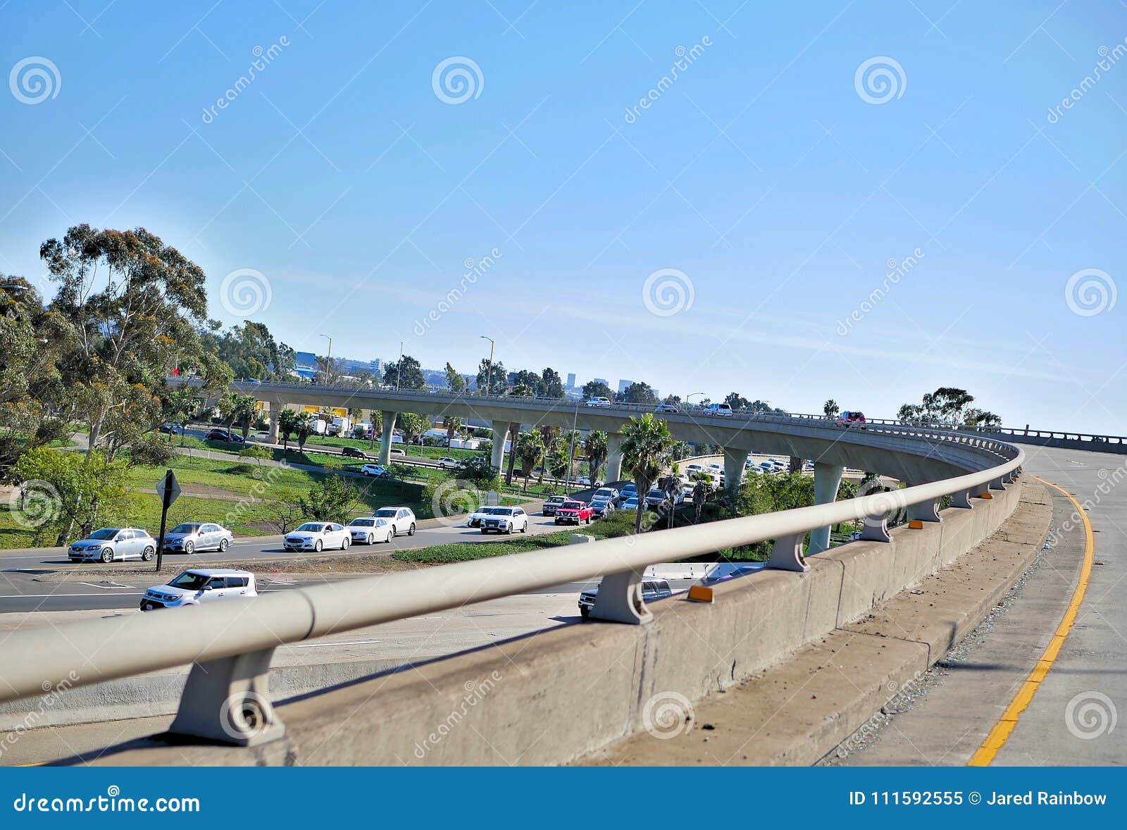This Is A Freeway Overpass With The Dallas Skyline Visible Behind It ...