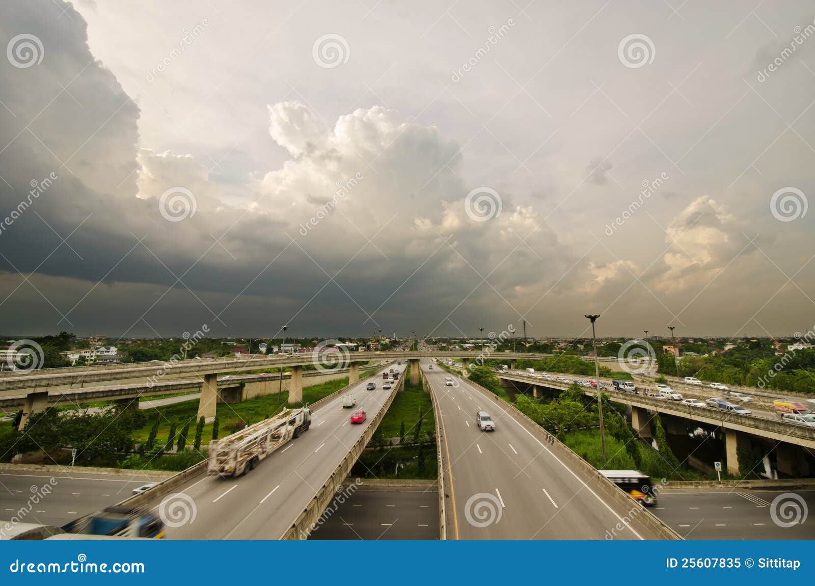 Freeway Overpasses and Bridges. Stock Image - Image of intersection ...