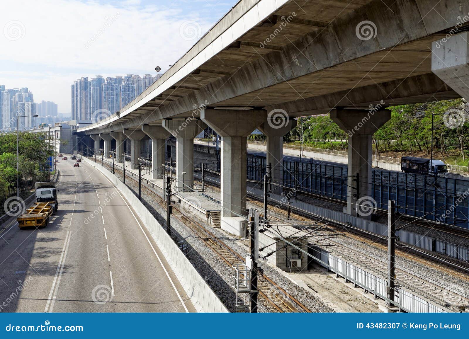 Freeway Overpasses and Train Tracks Stock Image - Image of industrial ...