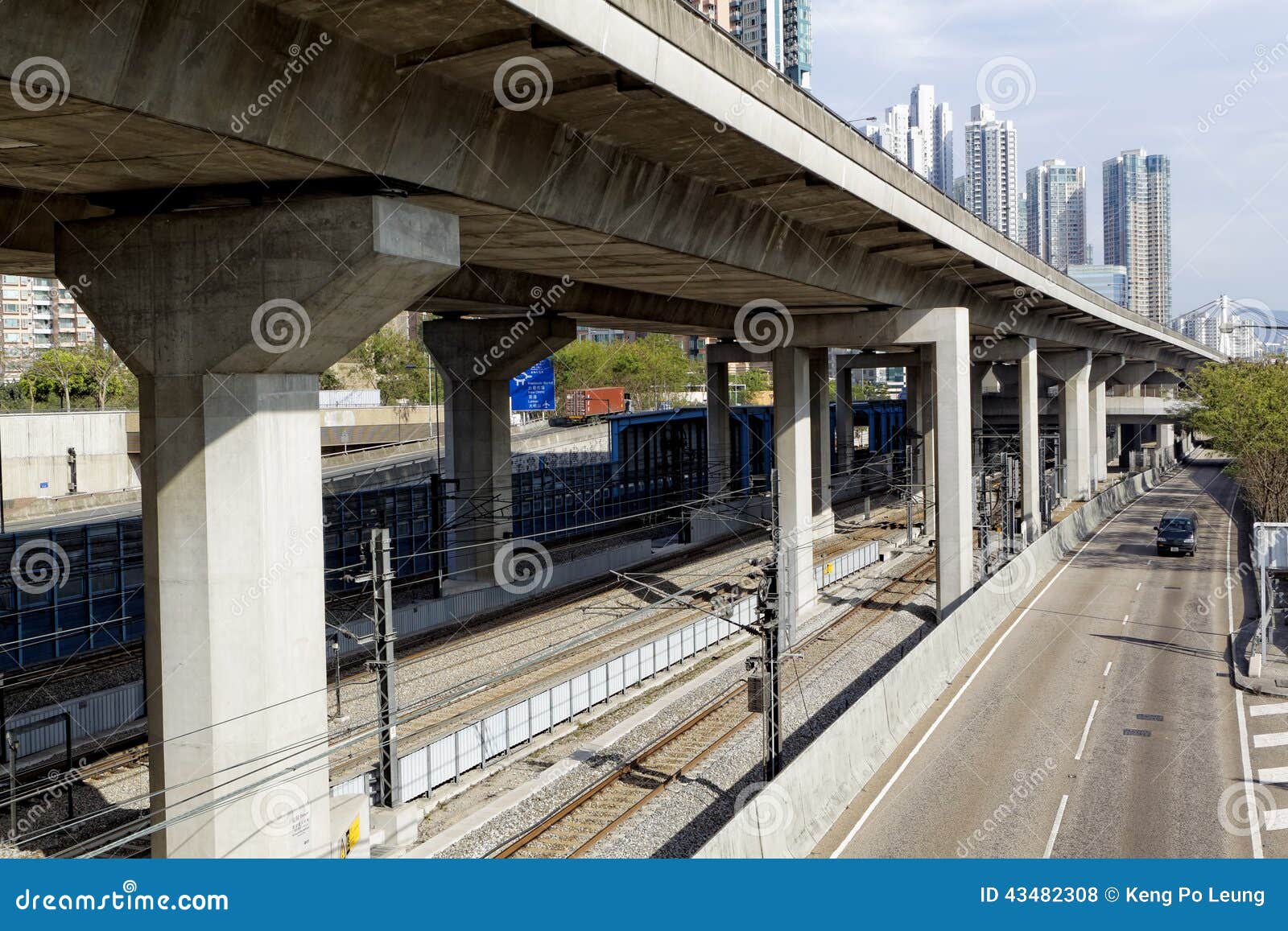 Freeway Overpasses and Train Tracks Stock Photo - Image of fast ...
