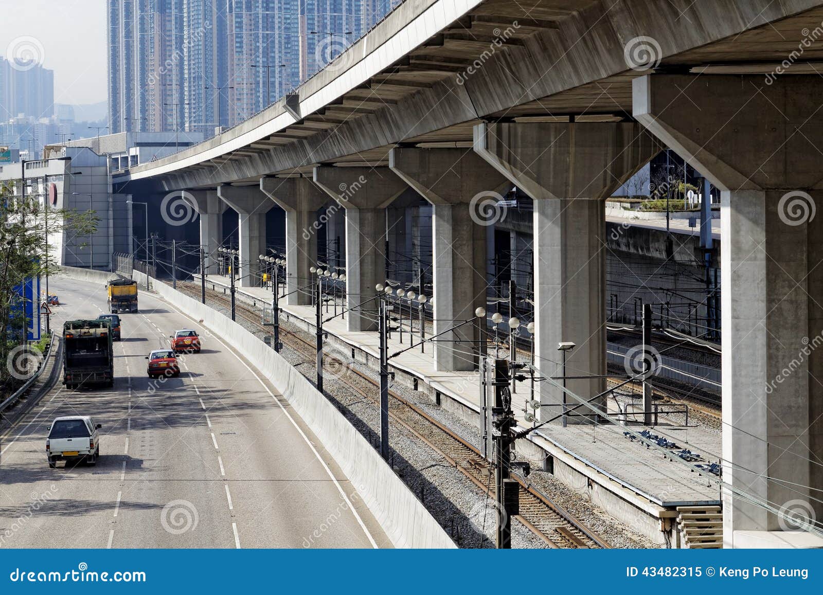 Freeway Overpasses and Train Tracks Stock Image - Image of structure ...