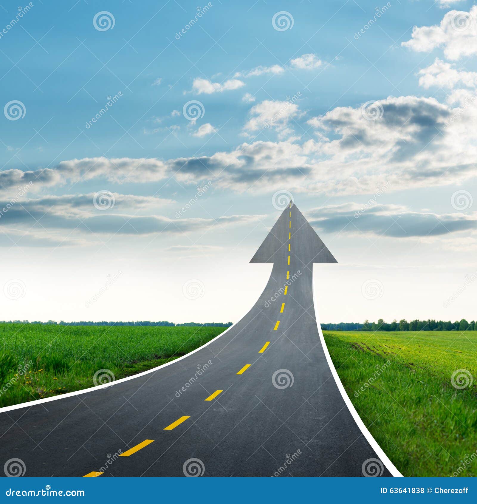 Freeway Road Going Up As an Arrow, Air Stock Illustration ...