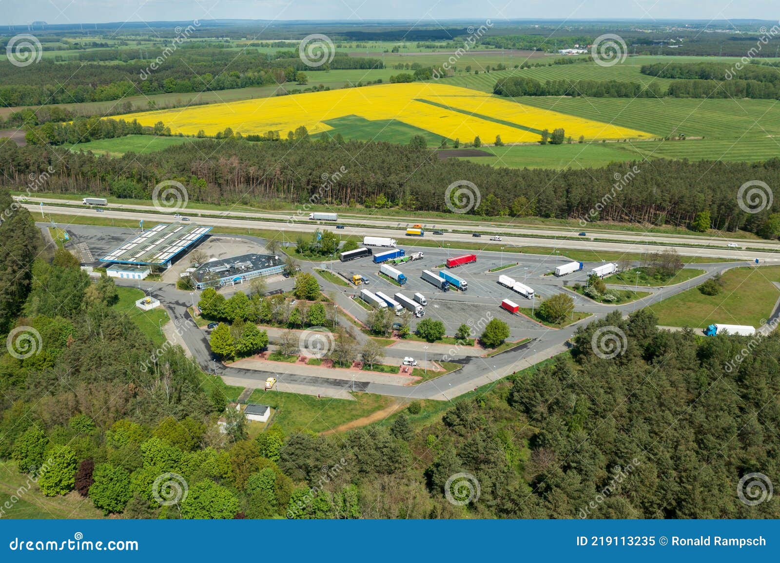 A Freeway Service Station on a German Freeway Stock Image - Image of ...