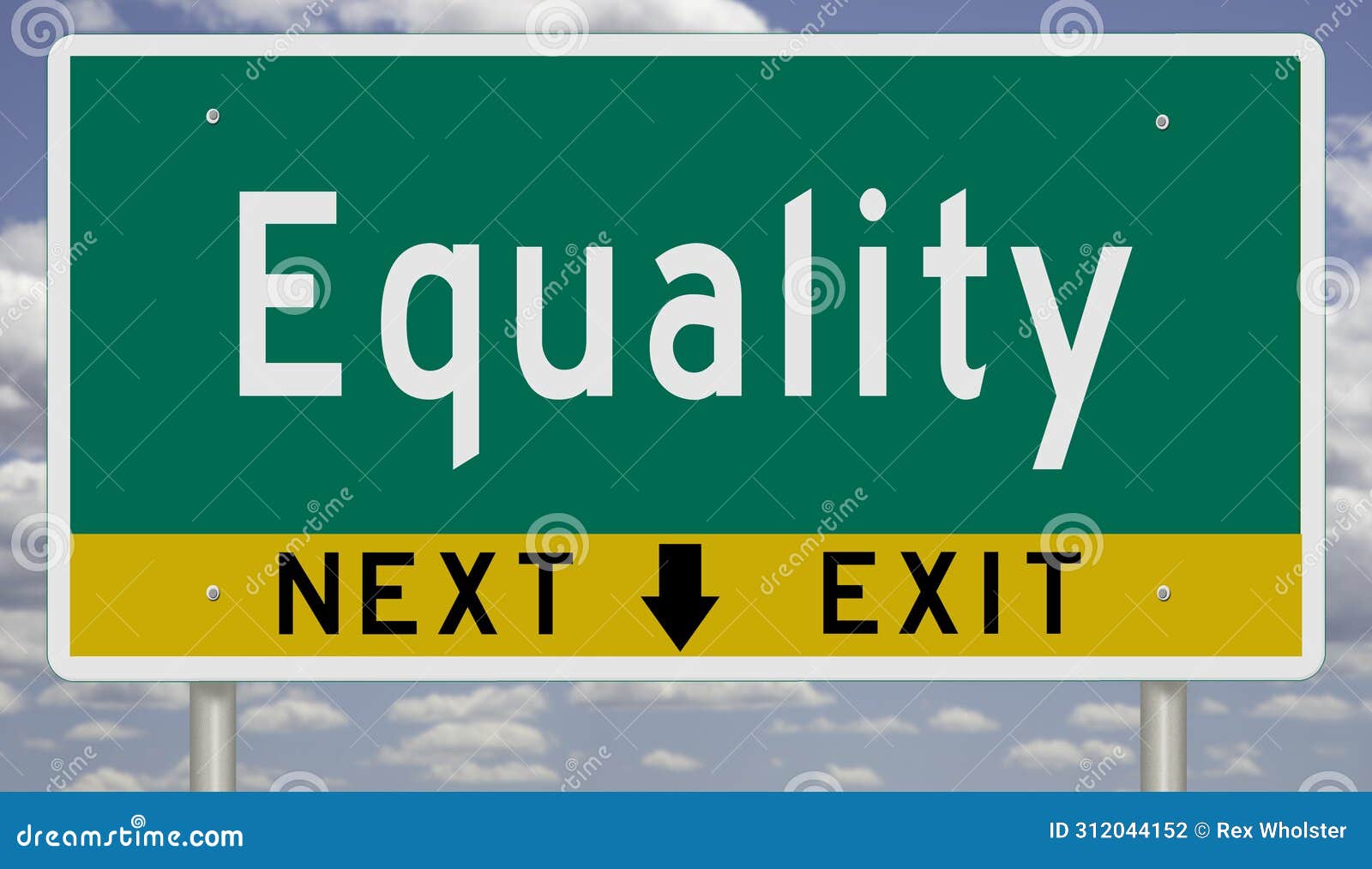Green and Yellow Highway Sign for EQUALITY Stock Illustration ...